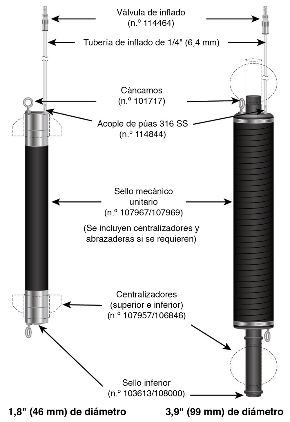 Instrucciones para el sello mecánico neumático de presión baja