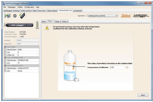 Setting the Temperature Coefficient: LTC Levelogger Edge
