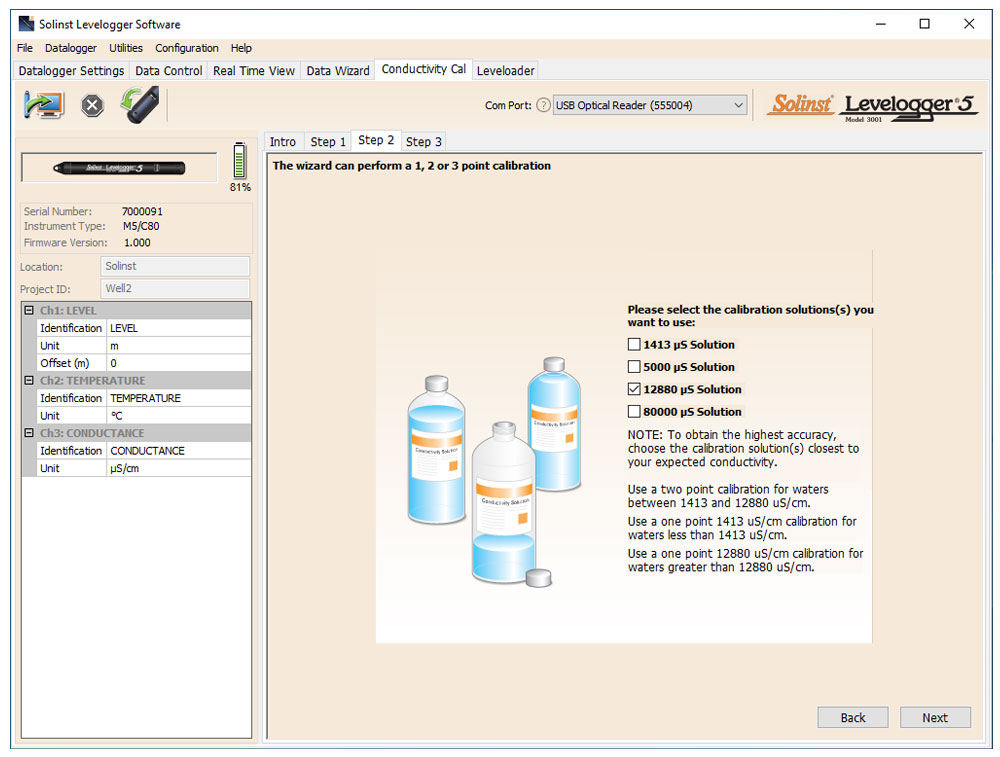 6 LTC Levelogger Calibration Setup