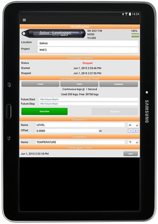 Solinst Levelogger App y Levelogger App Interface para Android™