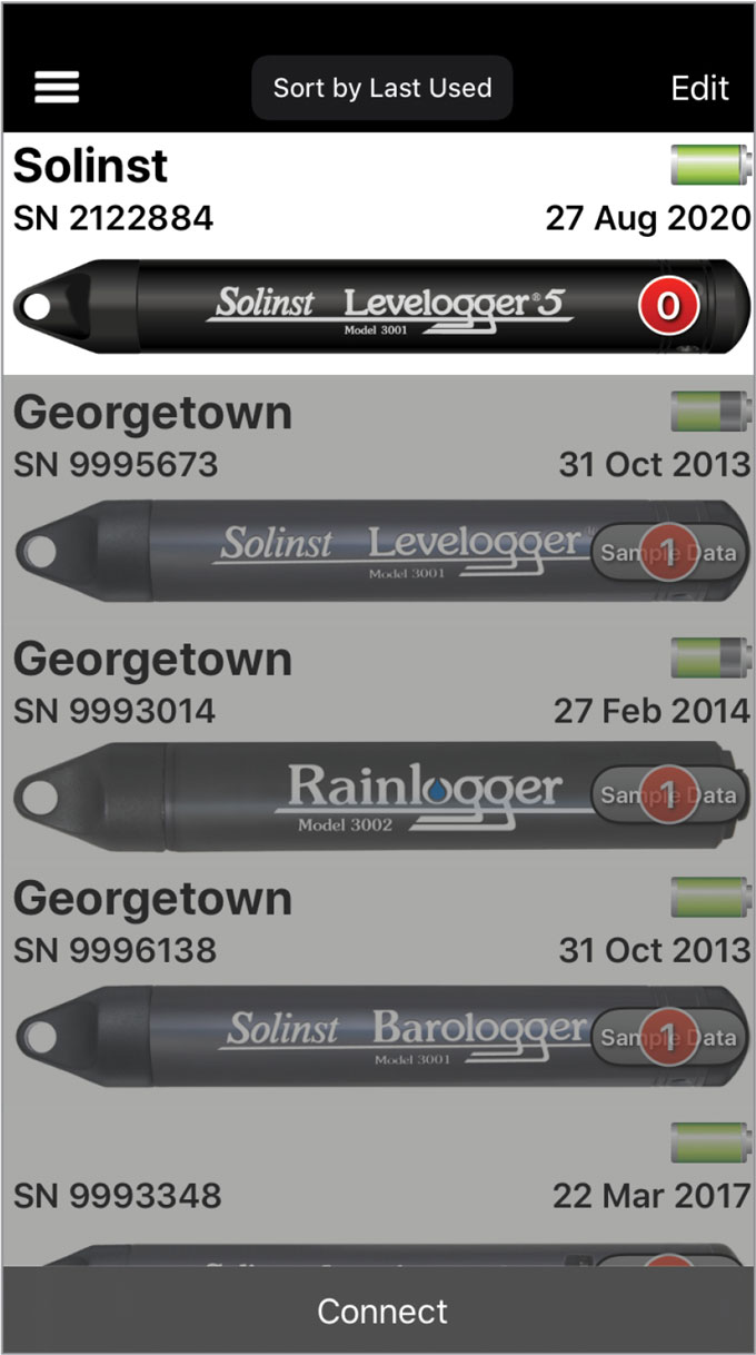 Connecting Solinst Dataloggers to Levelogger App Interface