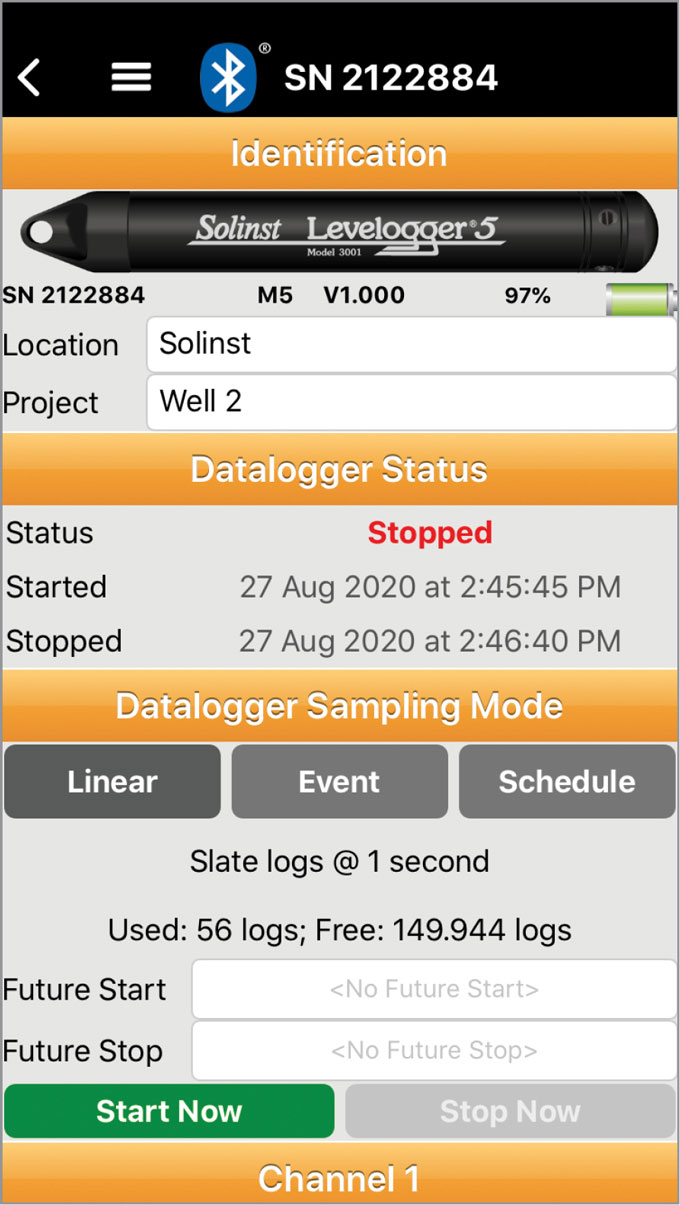 Edit Solinst Levelogger Datalogger Settings