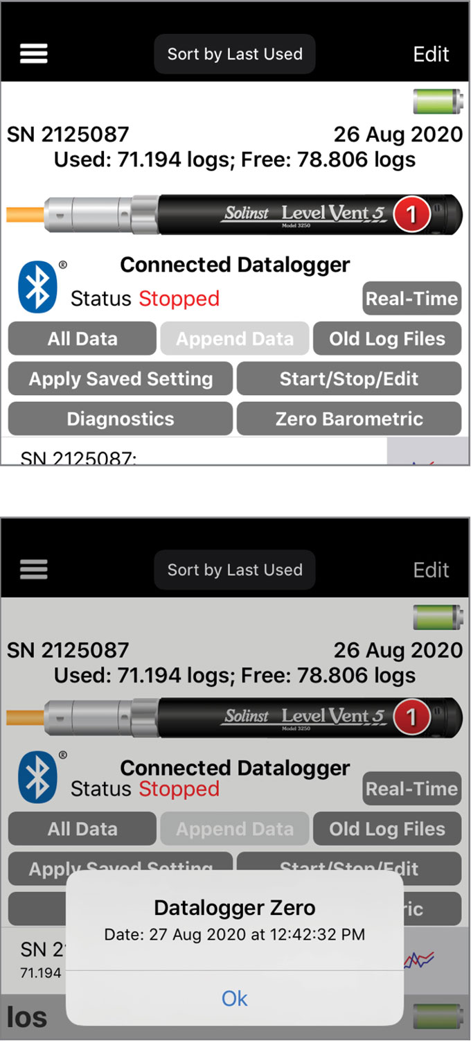 Vented Dataloggers Zero