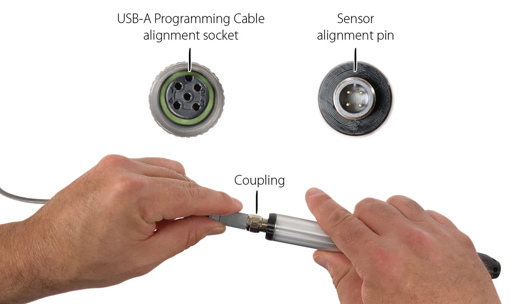 Connecting 301 Water Level Temperature Sensor to USB-A Programming Cable
