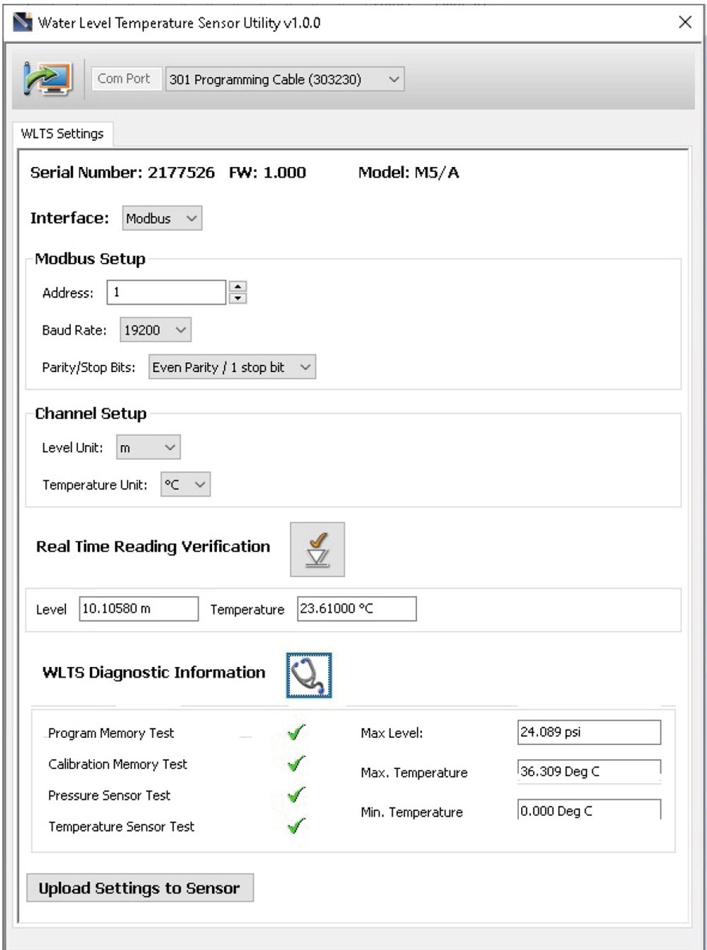 Programming Solinst Water Level Temperature Sensor