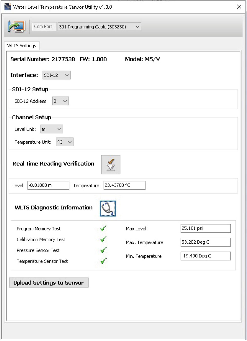 301 SDI-12 User Guide: 2.2: Programming WLTS: Water Level Temperature Sensor SDI-12