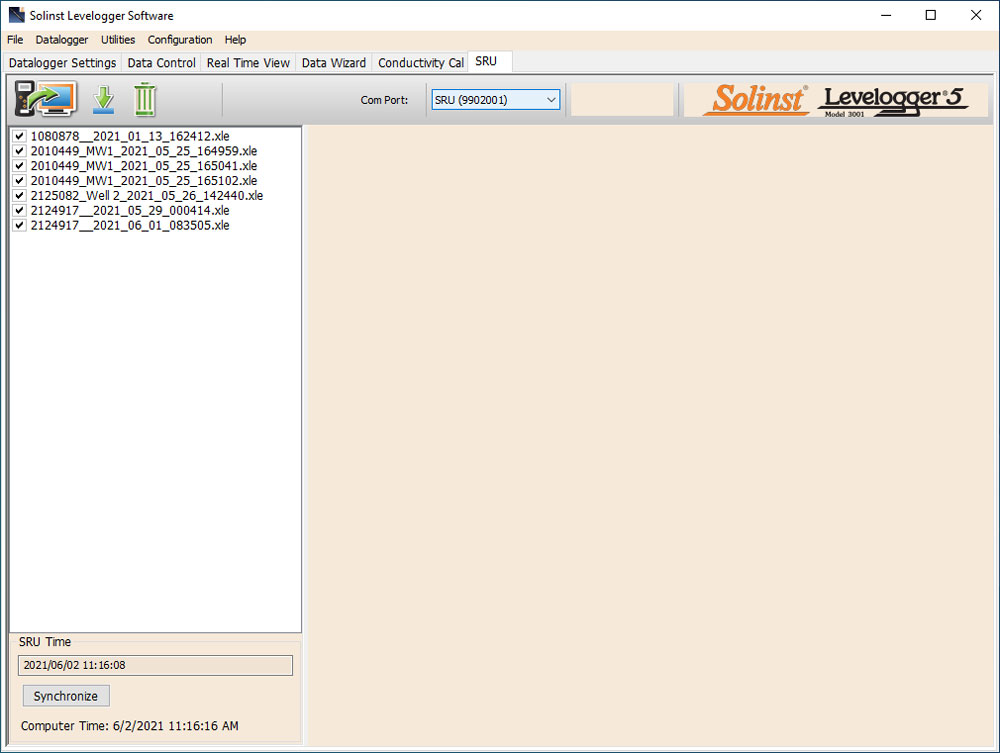 Transerring Levelogger Data to a PC