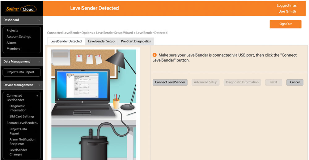 5 1 Connecting LevelSender Options