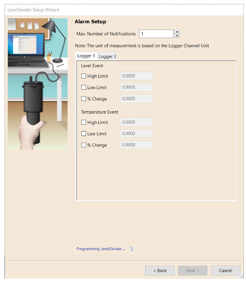 Solinst LevelSender 5: User Guide - 4.2.6 Alarm Setup
