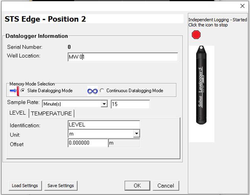 Levelogger Information Settings