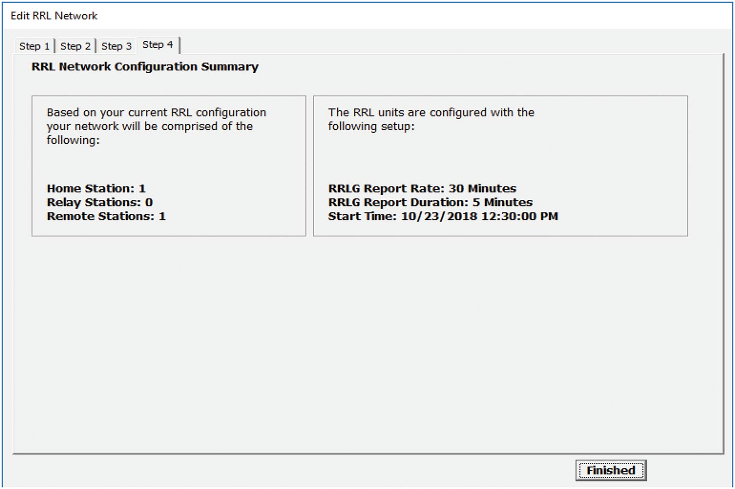RRL User Guide: 4.2.2 Editing the Network Setup