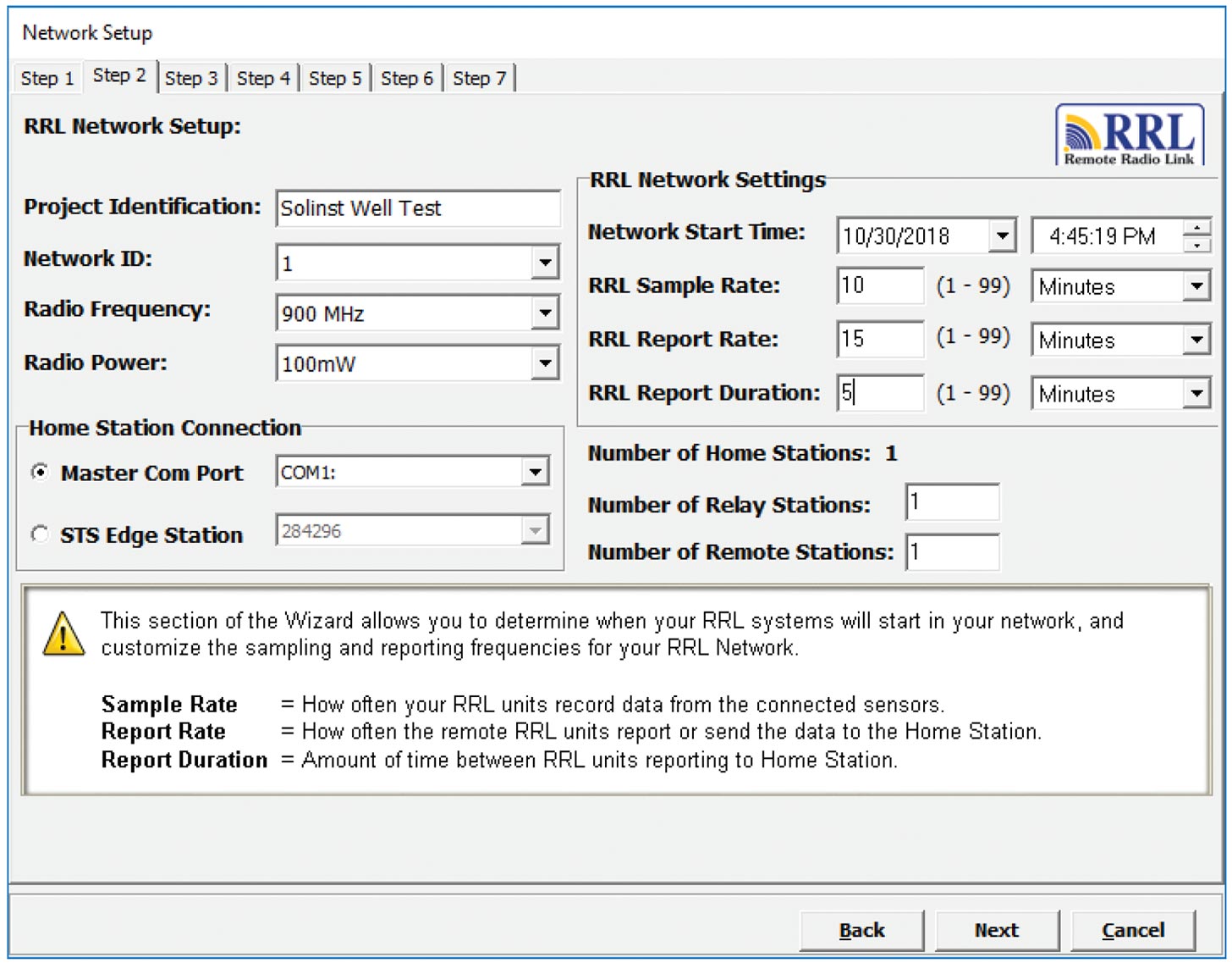 RRL User Guide: 4.2: Step 2: Network Configuration