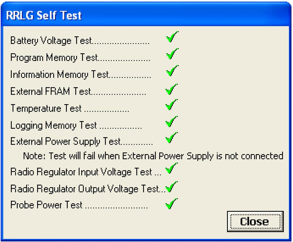 RRL User Guide: 5.1 Self Test