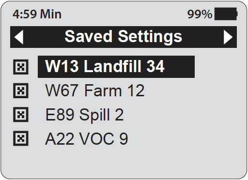 464 ECU User Guide: 2.5.1 Saved Settings